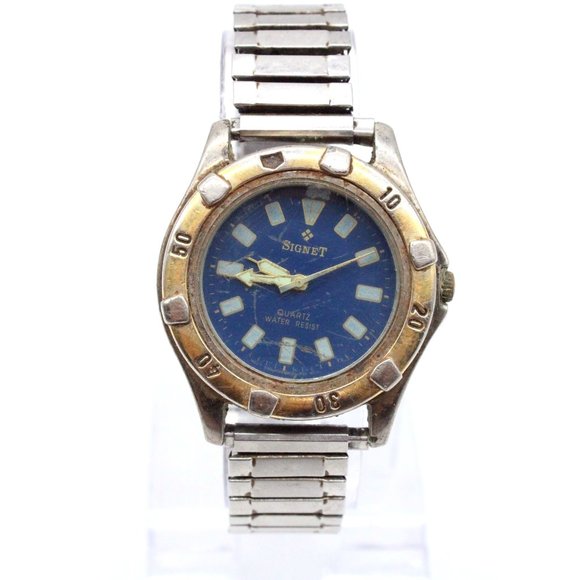 SIGNET | Accessories | Vintage Signet Watch Mens Gold Tone Stainless ...